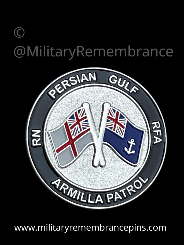 Armilla Patrol Royal Navy Royal Fleet Auxiliary Colours Lapel Pin ...