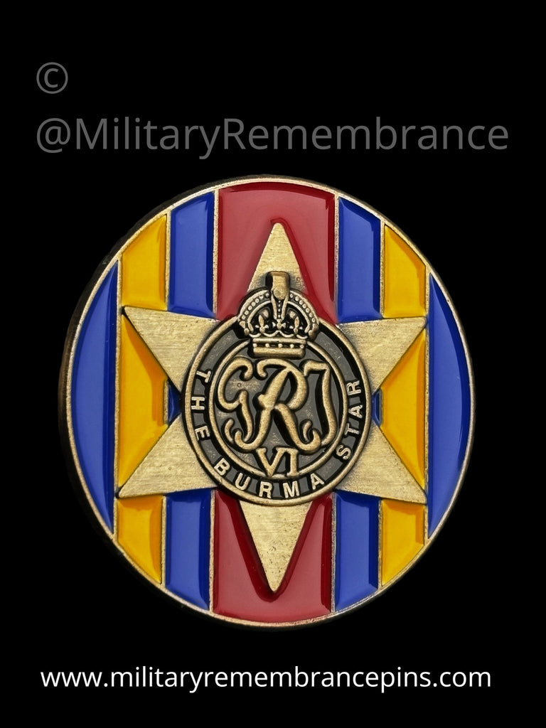Burma Star Campaign Medal Ribbon Colours Lapel Pin – Military ...