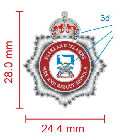 Falkland Islands Fire & Rescue Service Crest Lapel Pin – Military ...