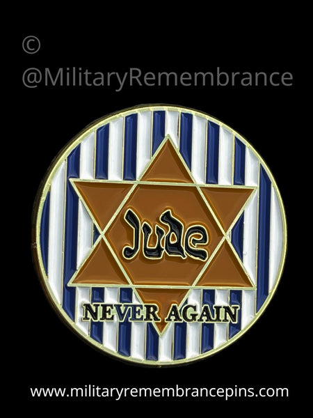 Jude Star Of David Never Again Colours Lapel Pin – Military Remembrance ...