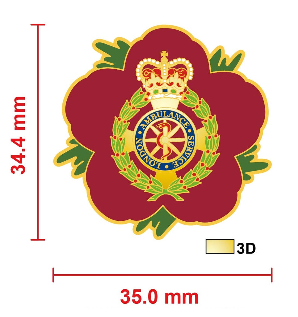 London Ambulance Service LAS Remembrance Flower Lapel Pin – Military ...