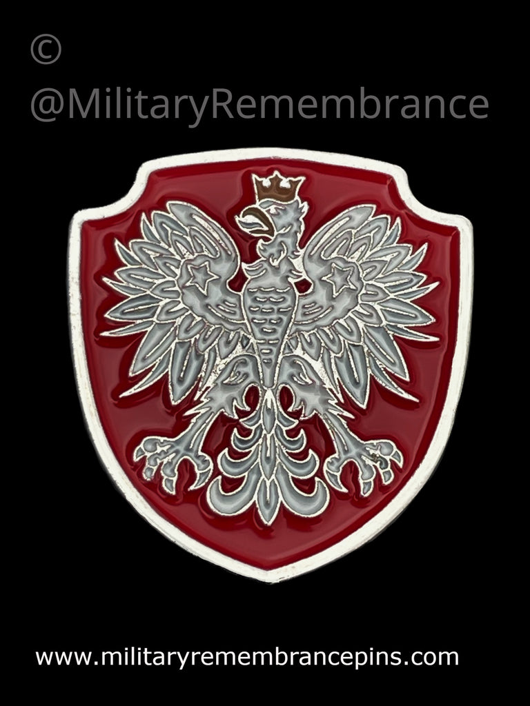 Polish Screaming Eagle Shield Poland Lapel Pin – Military Remembrance Pins