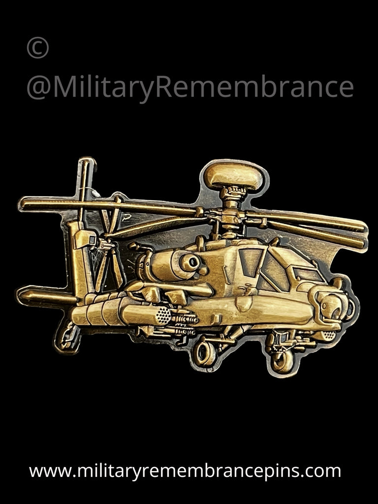 Boeing AH-64 Apache Attack Helicopter Lapel Pin – Military Remembrance Pins