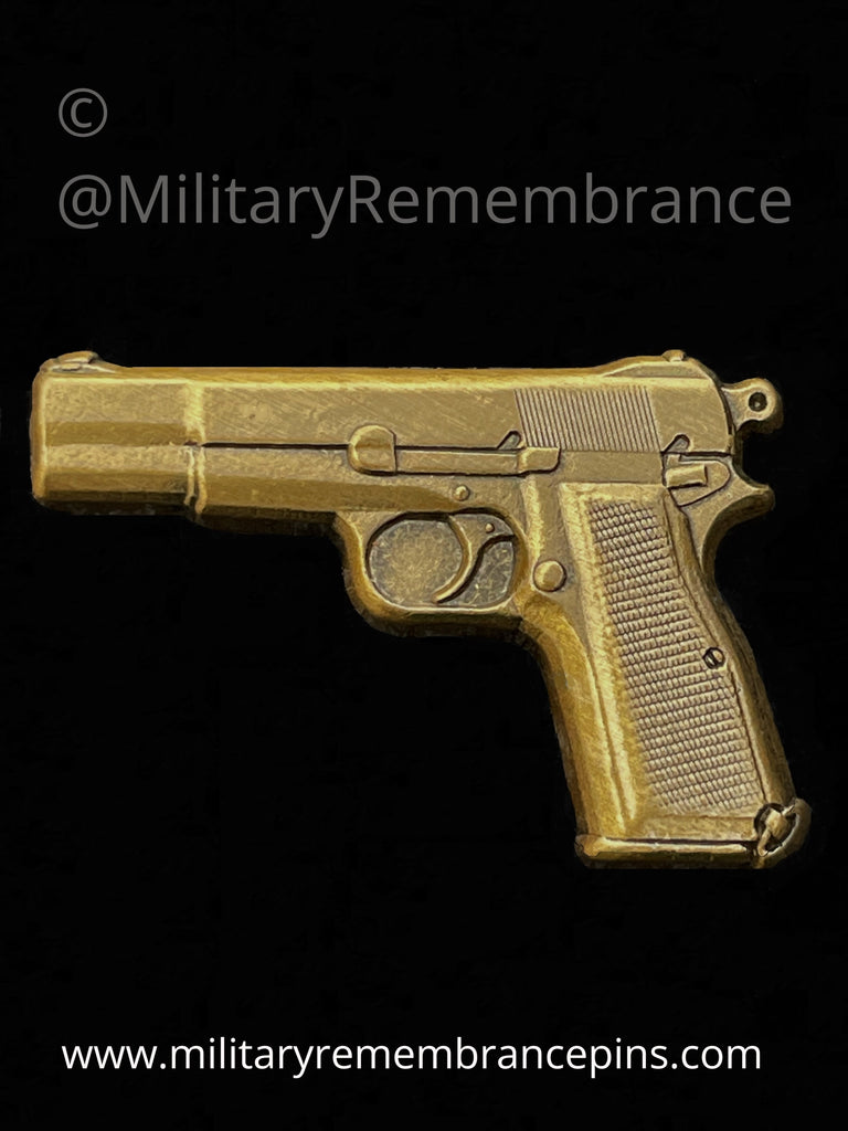 Browning 9mm L9A1 Pistol Lapel Pin – Military Remembrance Pins