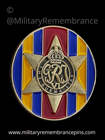 Burma Star Campaign Medal Ribbon Colours Lapel Pin – Military ...