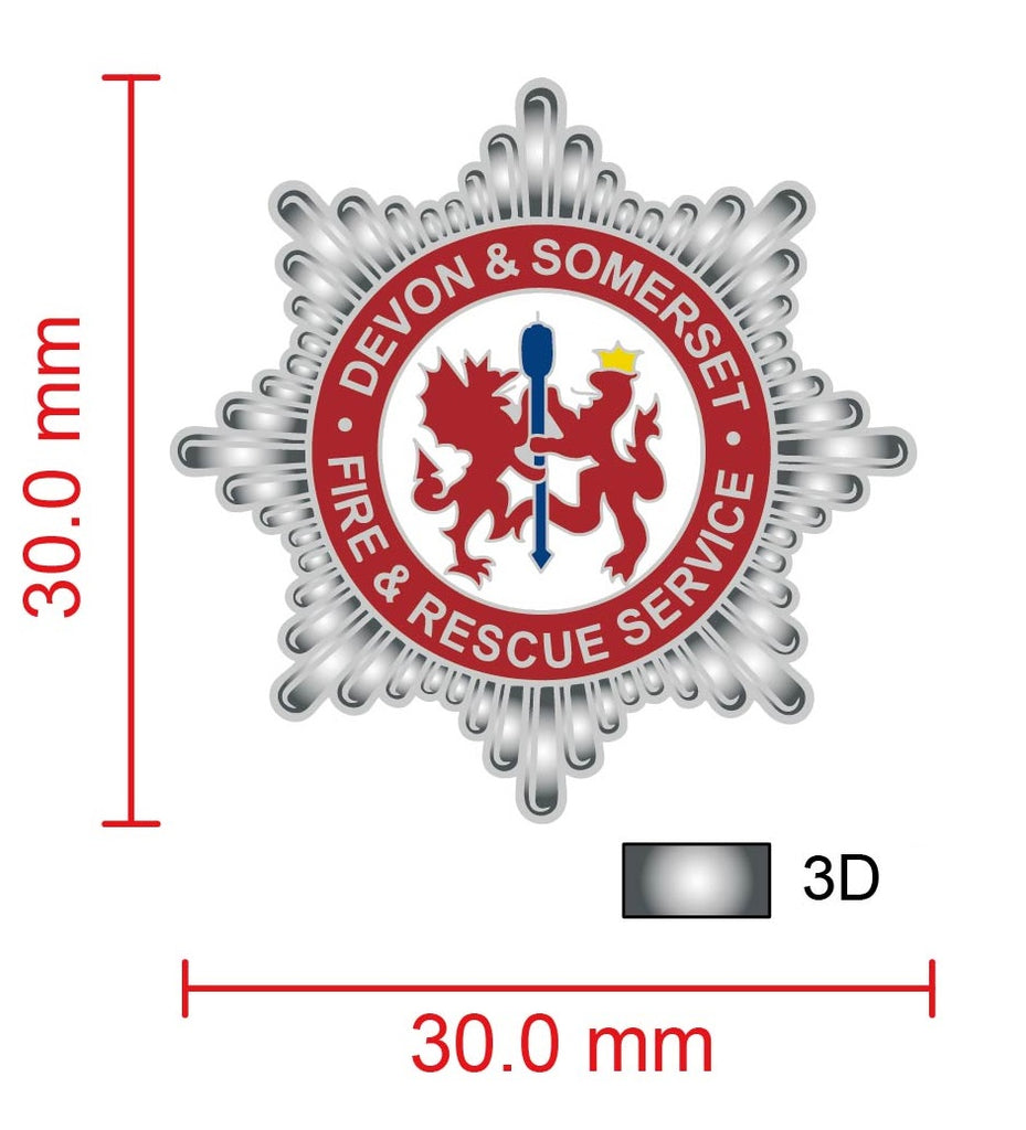 Devon & Somerset Fire & Rescue Service Crest Lapel Pin – Military ...
