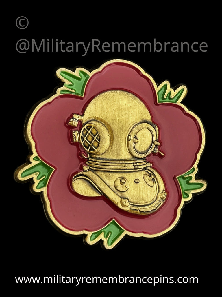 Army Navy Divers Remembrance Flower Lapel Pin – Military Remembrance Pins