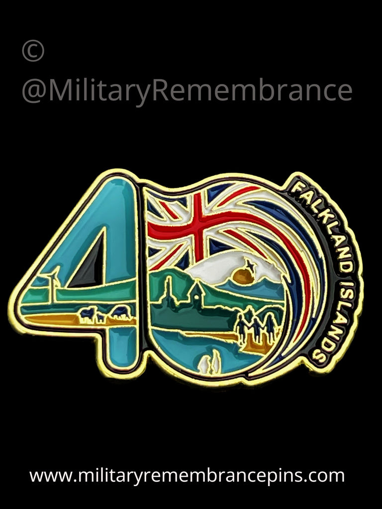 Falkland Islands 40 Years On Colours Lapel Pin – Military Remembrance Pins