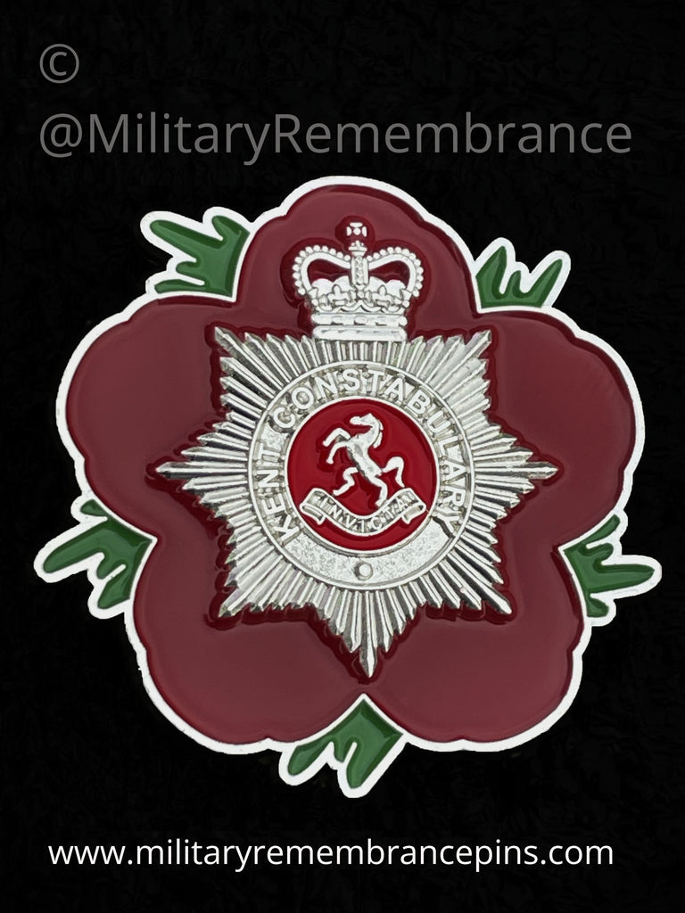 Kent Constabulary Remembrance Flower Lapel Pin – Military Remembrance Pins