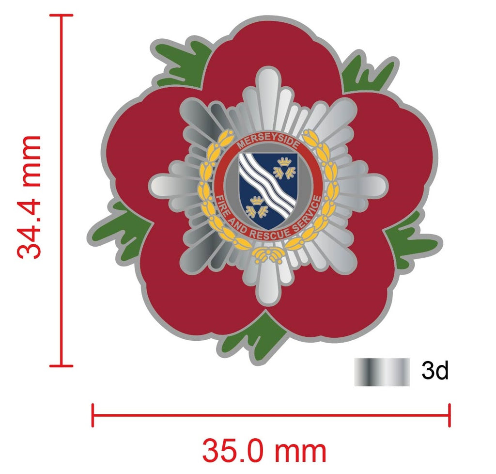 Merseyside Fire & Rescue Service Remembrance Flower Lapel Pin ...