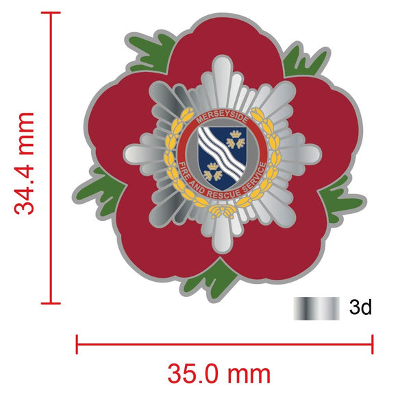 Merseyside Fire & Rescue Service Remembrance Flower Lapel Pin ...