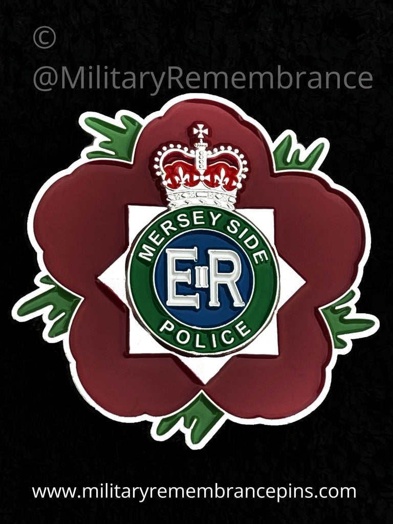 Merseyside Police Remembrance Flower Lapel Pin – Military Remembrance Pins