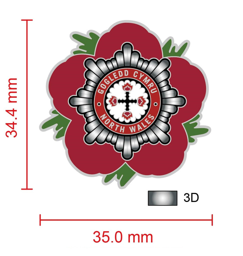 North Wales Fire and Rescue Service Remembrance Flower Lapel Pin ...