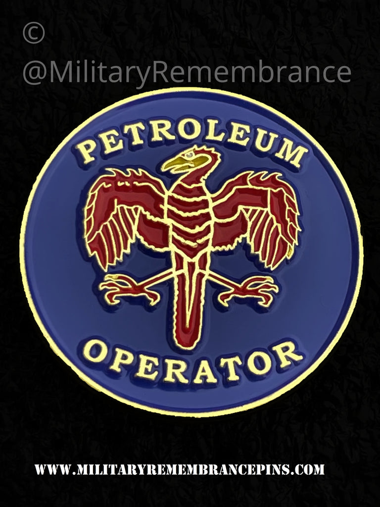 Petroleum Operator Round Colours Lapel Pin – Military Remembrance Pins