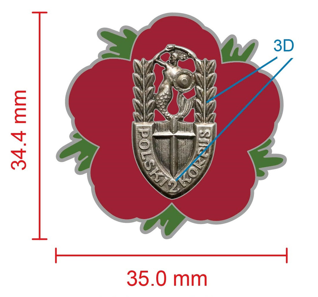 Polski 2 Corpus (Poland) Remembrance Flower Lapel Pin – Military ...