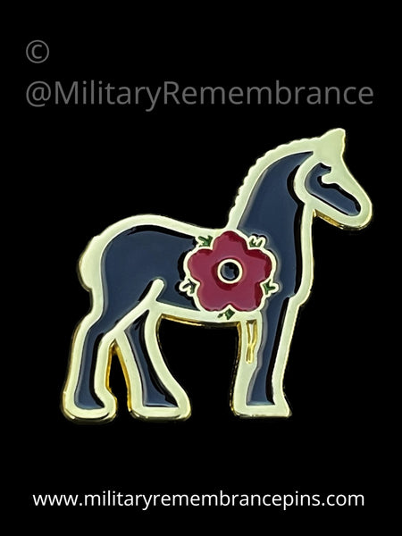 Poppy Horse Black Remembering Horses Lapel Pin – Military Remembrance Pins