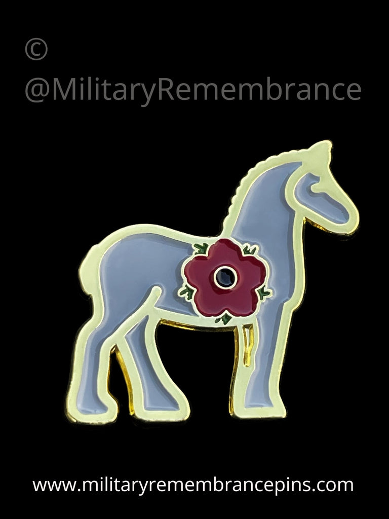 Poppy Horse Remembering Horses Lapel Pin – Military Remembrance Pins