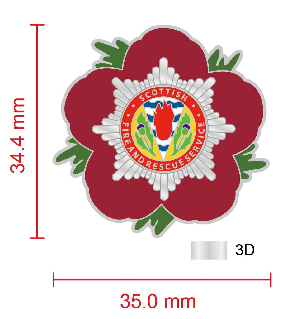 Scottish Fire and Rescue Service Remembrance Flower Lapel Pin ...