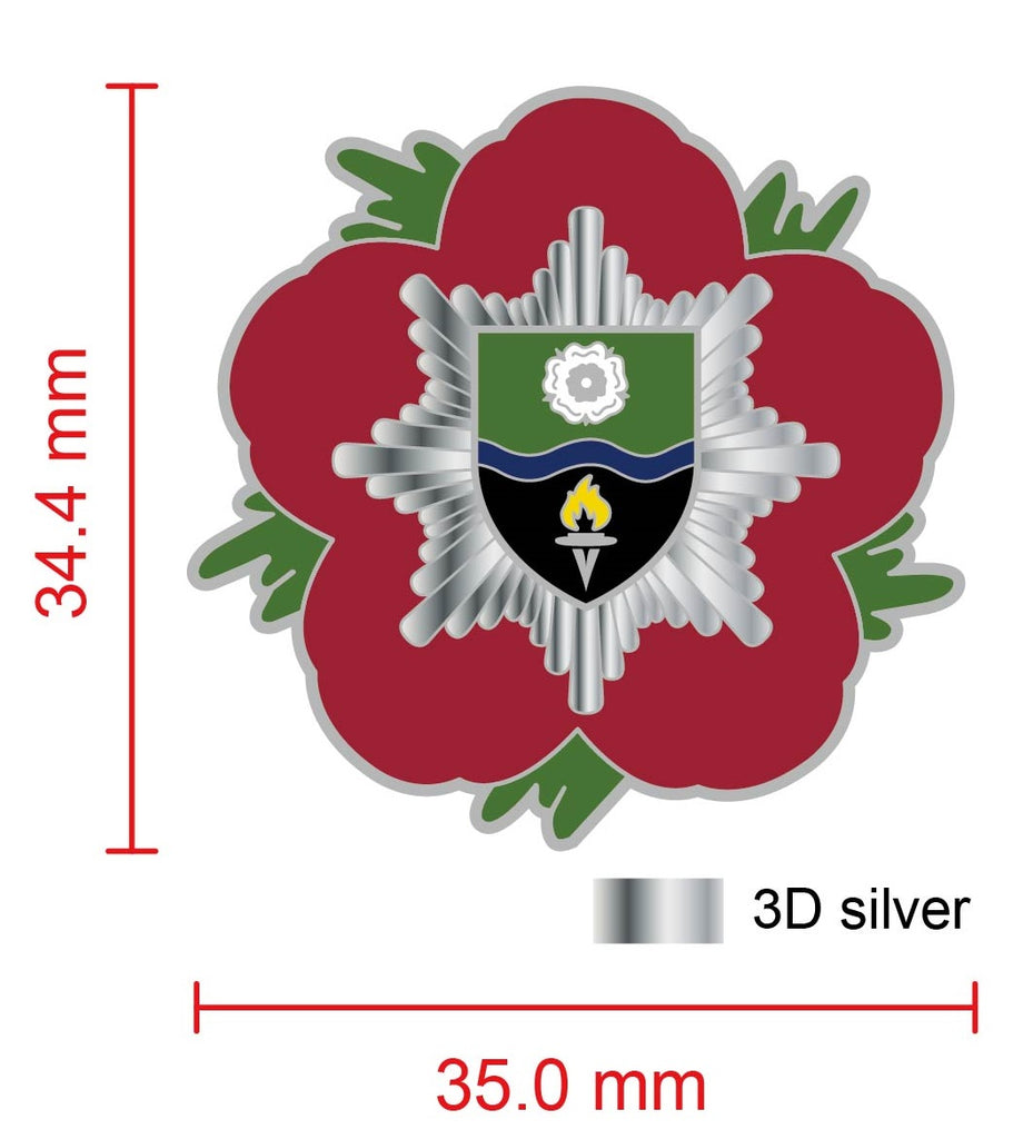 South Yorkshire Fire & Rescue Service Remembrance Flower Lapel Pin ...