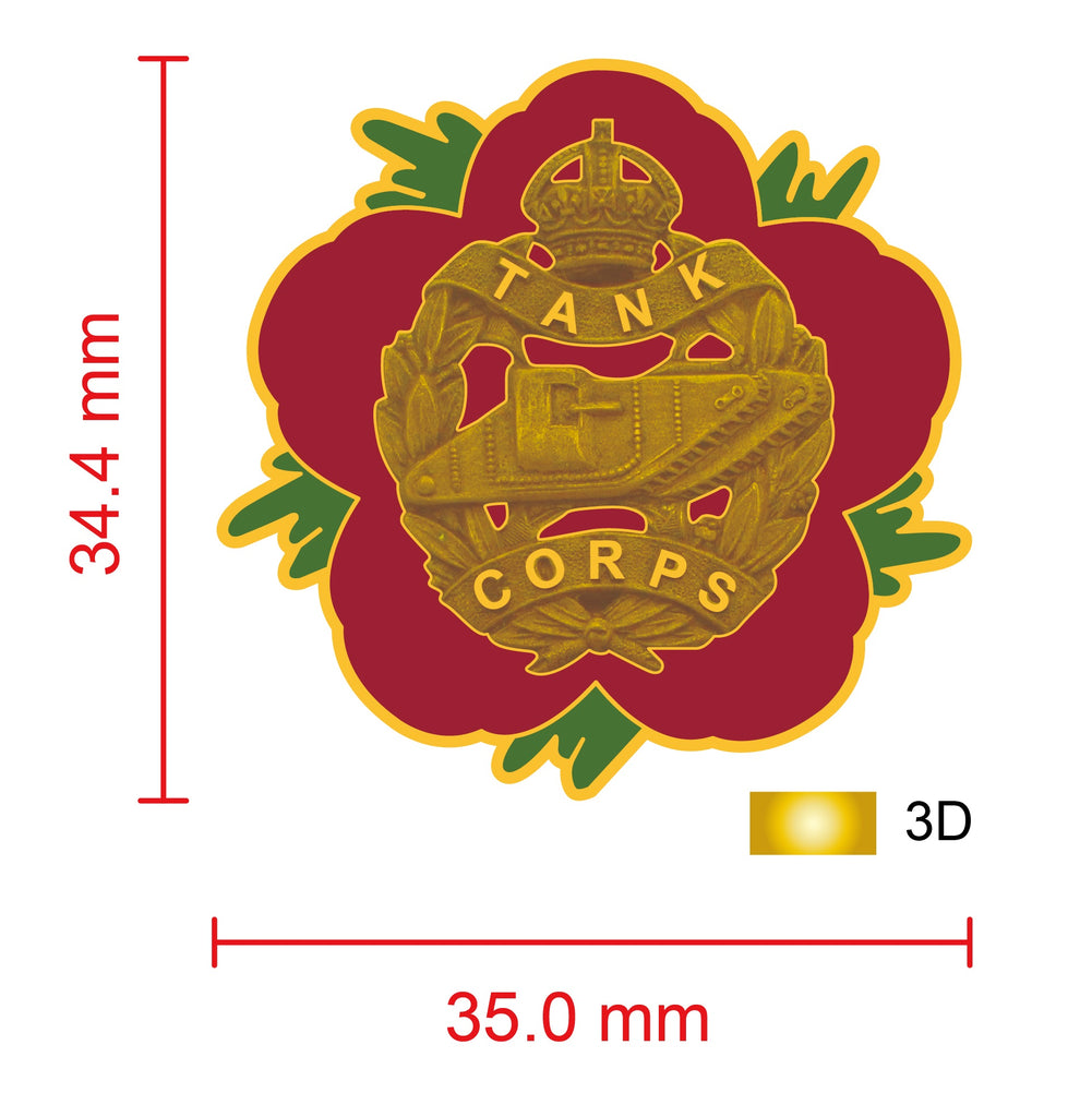 Tank Corps Remembrance Flower Lapel Pin – Military Remembrance Pins