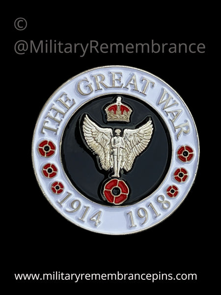 The Great War 1914-1918 Angel Soldier Round Lapel Pin – Military ...